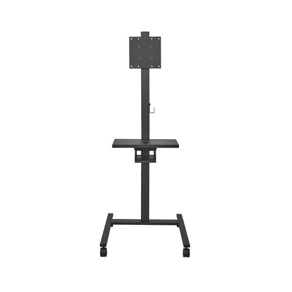 ＜スペック＞●色:ブラック●外形寸法（W×D×H）:約58×61×149cm●本体質量:約11.5kg●チルト角:-●取付可能重量（耐荷重）:最大25kg●対応ディスプレイ:（目安）〜50型液晶ディスプレイ●対応VESAマウントインターフェ...