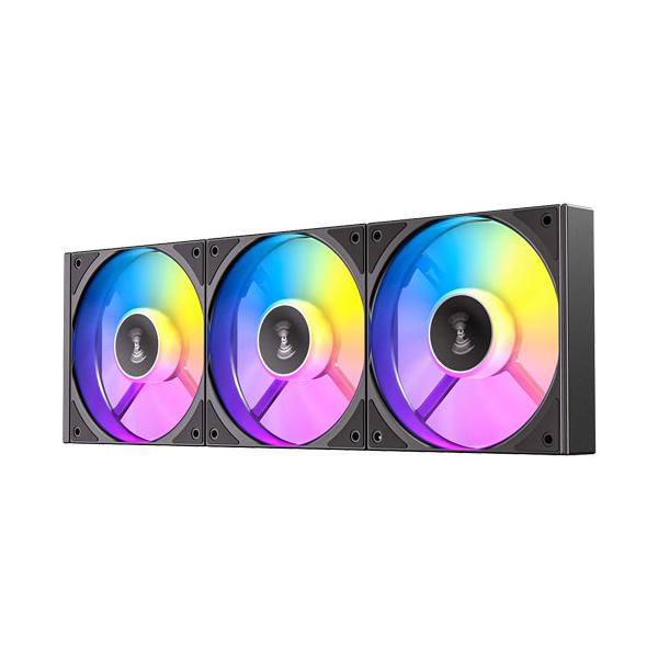 パッケージ解説:ファン3個をセットにした標準モデルLED:RGB LEDサイズ:120 x 120 x 25 mm（D×W×H）本体重量:約200 gファン ブレード数:5枚ファンコネクタ:4ピンファン RGB LEDコネクタ:3ピンファン...