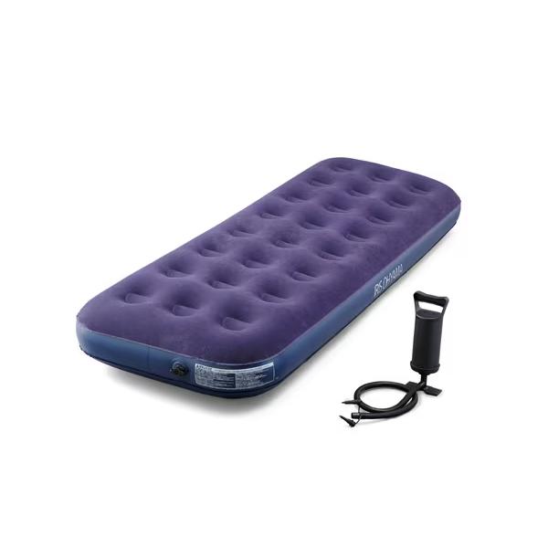 ■防災用品やレジャー用品として使用できる簡易エアーベッド簡単設置、コンパクト収納、いざという時すぐ使えます。肌触りがよい表面加工と、厚さ22cmのボリュームで固い床でも底付き感を感じずに眠れます。専用ポンプで女性でも簡単に膨らませることがで...