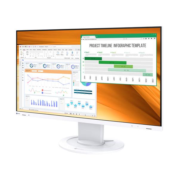＜スペック＞●サイズ : 23.8型●本体カラー : ホワイト●モニタ形状 : 平面●パネル方式 : IPS●表面処理 : ノングレア●表示色 : 約1677万色 8-bit対応●ピッチ : 0.275 x 0.275 mm●走査周波数(水...