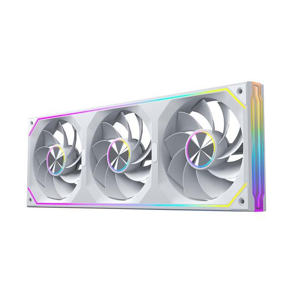 カラー：ホワイトパッケージ解説:1フレーム リバースファン3個モデルLED:RGB LED本体サイズ:364 x 124 x 28 mm（D×W×H）本体重量:約545 gファン ブレード数:9枚ファン ベアリング:ハイドロリックベアリング...