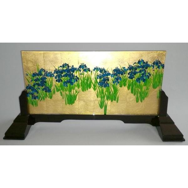 漆絵 尾形光琳の名作「燕子花(かきつばた)図」右隻 専用スタンド 漆絵 尾形光琳の名作「燕子花(かきつばた)図」右隻 専用スタンド