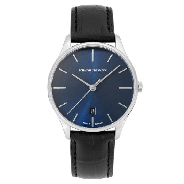 [サイズ]フェイス：約φ40mm×D9.8mm（リューズ除く）[色]ダイヤル：ブルーケース：シルバーストラップ：ブラック[素材]ケース：ステンレススティール風防：サファイアクリスタルストラップ：レザー[ムーブメント]自動巻(SW-20A)[...