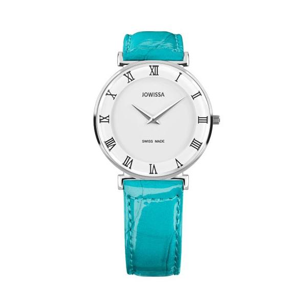 [サイズ]約Φ36mm[色]ダイヤル：ホワイトケース：シルバーストラップ：ターコイズブルー[素材]ケース：ステンレススティール風防：ミネラルクリスタルストラップ：レザー[ムーブメント]クォーツ[防水]3気圧防水[備考][付属品]箱、保証書[...