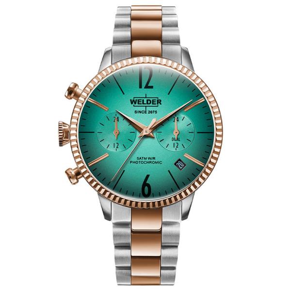 [サイズ]フェイス：約φ38mm（リューズ除く）[色]ストラップ：シルバー/ローズゴールドケース：シルバー/ローズゴールド[素材]ケース：ステンレススティール風防：フォトクロミック加工ミネラルガラスストラップ：ステンレススティール[ムーブメ...