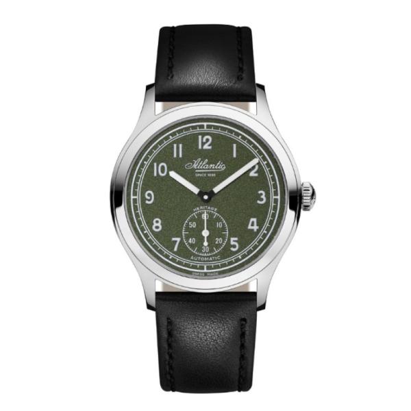 [サイズ]フェイス：約 φ42mm×D12.1mm（リューズ除く）[色]ダイヤル：グリーンケース：シルバーストラップ：ブラック[素材]ケース：ステンレススチール風防：10層無反射コーティング ドーム型サファイアクリスタルストラップ：カーフレ...