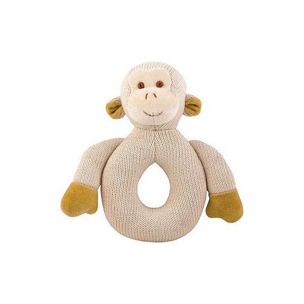 アメリカのベビートイ・ブランドmiyimのオーガニックコットンで作られたおさるさんの布製歯固めです。○対象年齢：0歳(3ヶ月)/1歳〜