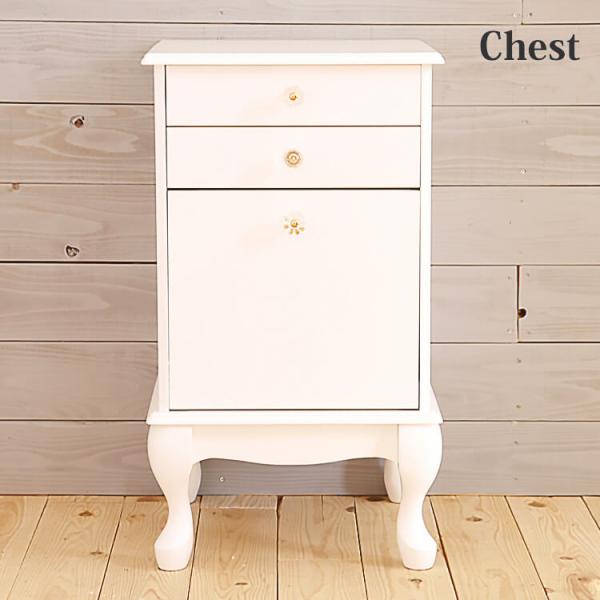 上品な愛らしさでお部屋を彩るエレガントなクラシカルデザイン♪■サイズ：(mm)：W400×D450×H700■カラー：ホワイト　※写真をご参照下さい■材質：本体：MDF・ラッカー塗装脚部：ラバーウッド・ラッカー塗装取手：アクリル■送料送料無...