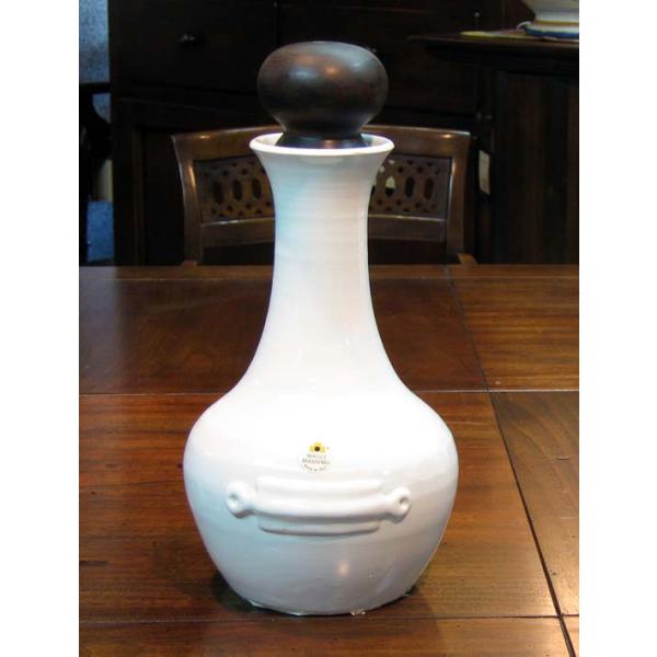 今も現役！トスカーナのデザイン■サイズ：(mm):径(最大135)×H300■色：瓶：白釉薬掛け材質：栓：天然木瓶：陶器【送料無料】(北海道・沖縄・離島の方は、別途料金が掛かります。)