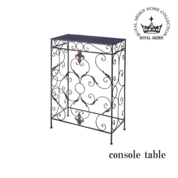 アイアンインテリア コンソール■サイズ：W 620× D300× H865■カラーブロンズ※写真をご参照下さい。※若干の色合いが異なる場合がございます。予めご了承下さい。■材質：アイアン■ご確認ください※アンティークの風合いを出すため、デザ...