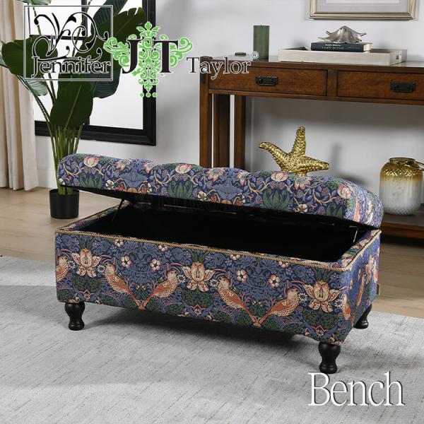 【発売日：2026年05月25日】【Jennifer Taylor　いちご泥棒 / Strawberry】■サイズ(cm)：94×51×46H内寸：86×42×21H脚：6×6×10H■カラー：ネイビー　いちご泥棒 / Strawberry...