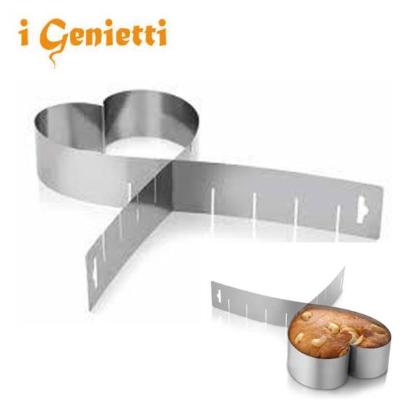 伸縮可能なステンレス製のハート型のケーキモールドです。1つの型で大きさの異なるハート型を使用することができます。使用しない時は畳んでしまうことができるので収納に場所を取りません。【ブランド】ジェニエッティ　i Geniettiｉ　（イパック...