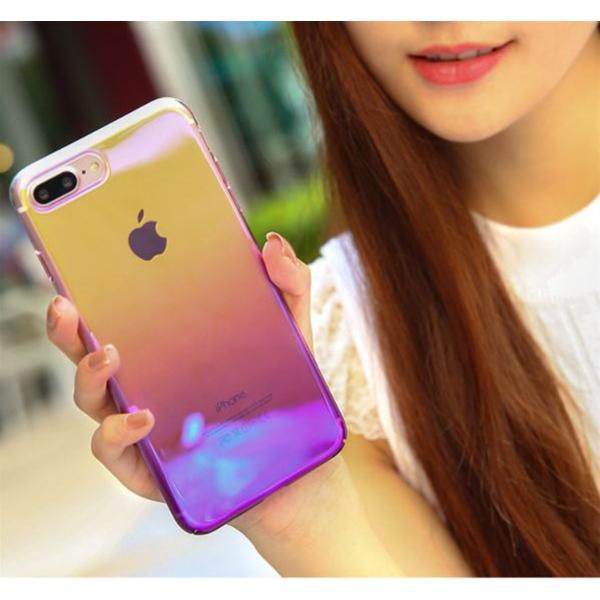 ・激安 大人気　9H強化ガラス付き！オーロラブルーに見える変色、グラデーションTPU iPhone7　iPhone8　iPhone7plus　iPhone8plusのケースです・角度によってオーロラブルーカラーの光が反射されます。とても綺麗...