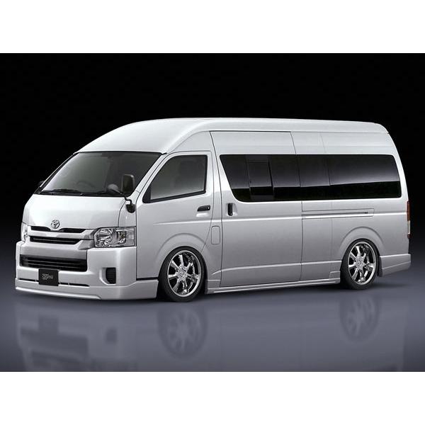 TRH2##系/KDH2##系 ハイエース／レジアスエース 7型 ワイドボディ(スーパーロング)用 フロントアンダースポイラー エアロパーツです。令和4年4月〜令和6年10月までに装着できます。 【注意!!】ワイドのミドルルーフ及びワイドの...