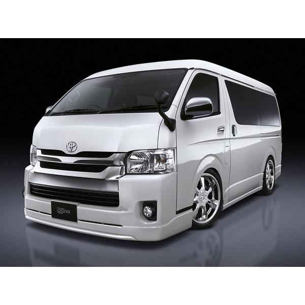 TRH2##系 KDH2##系 ハイエース/レジアスエース 9型 ワイドボディ用 フロントアンダースポイラー エアロパーツです。令和8年1月〜現行型までに装着できます。 【注意!!】ワイドのスーパーロング及びワイドのグランドキャビン及び標準...