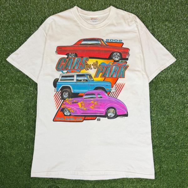 【アイテム】HANES CARS ? The Park カスタムカー イベント T-sh Tシャツ 車 サイズ メンズ L 企業 ストリート アメカジ 古着 b26032938【コンディション】・B　S→未使用または新品の商品（デッドストッ...