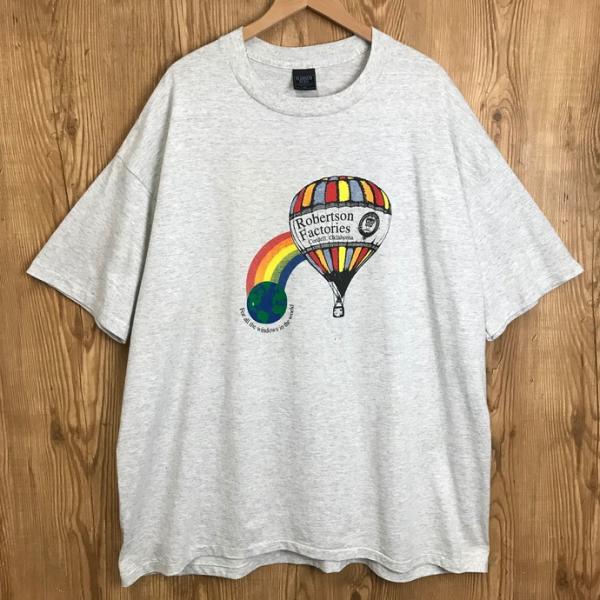 【アイテム】ビッグサイズ USA製 90s Robertson Factories 気球 多色プリント 半袖 T-sh Tシャツ サイズ メンズ 4XL シングルステッチ オーバーサイズ 90年代 アメリカ製 VINTAGE ビンテージ ヴ...