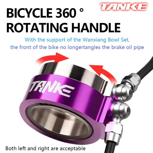 TANKE MTBユニバーサル回転ボウルセット、自転車用ユニバーサル、360°無限回転ハンドルバー取付は自身で行わず、必ずMTB専門店で取り付けてください。自身で取り付けた場合の返品は対応できかねます。