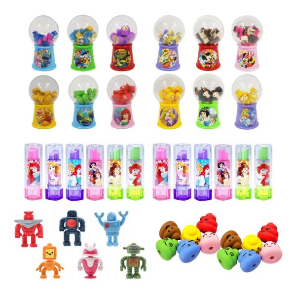 【商品番号】No.16210　おもしろ消しゴム抽選会　97名様用【商品説明】ディズニーキャラクターやユニークな消しゴムが当たる抽選会セットです。A賞のミニガチャガチャは本当にガチャガチャできて、消しゴムが出てきます。B賞のリップ消しゴムは本...