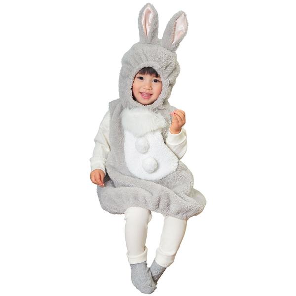 ハロウィンコスチューム　マシュマログレーラパン　ベビー【商品番号】 No.17020【商品説明】 ナチュラルカラーのグレーがおしゃれなうさぎコスチューム。シャビー系の雰囲気にもぴったり！ワンピースタイプだからオムツ替えも楽々！肌触りのよいふ...