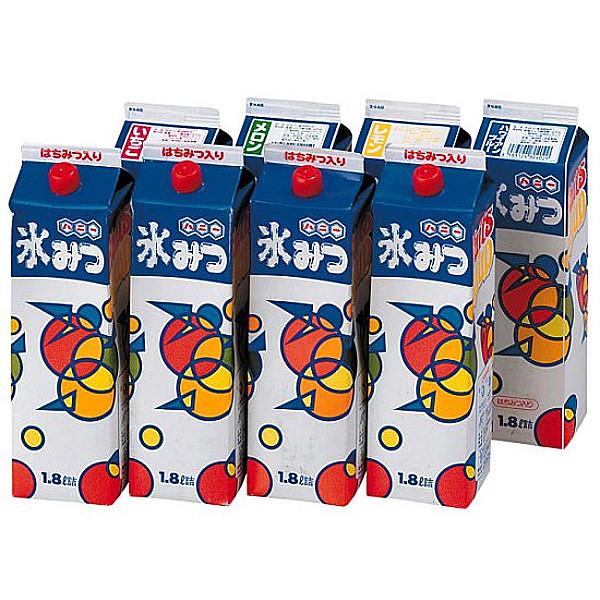 No.178　かき氷用シロップ（約400名用）　1.8L×お好み8本セット【商品説明】 夏のお祭り・縁日用品・模擬店用品に、「かき氷」はいかがでしょう。カキ氷用の氷蜜（シロップ）です。1本約50人分、8本で約400人用。【味】 ＜フレーバー...