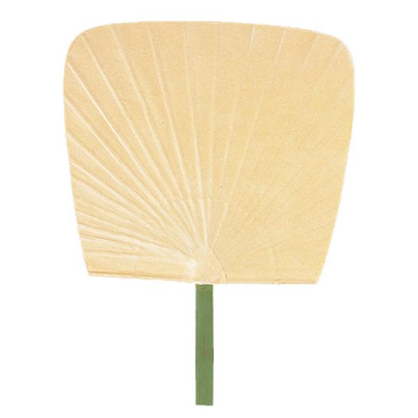 民芸竹骨一文字うちわ(10本)　両面無地(楮紙) 【商品番号】No.22068　 【大きさ】38cm×28.5cm 【単位】10本セット 【備考】白竹柄