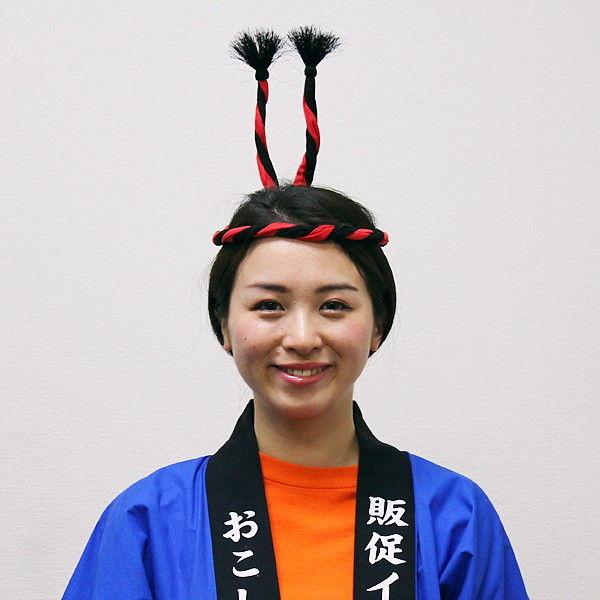 No.22185　ねじりはちまき（ハチマキ）　赤/黒【商品説明】アルミ芯入りだからきれいに巻ける！【材質】綿、アルミ 【寸法(mm)】Φ11×全長950mm　 約40g