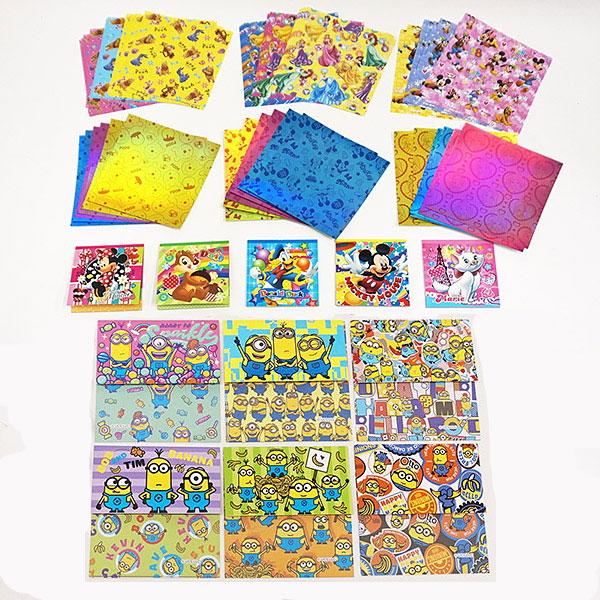 ディズニー＆ミニオンズおりがみ抽選会　（100名様用）【商品番号】 No.25847【商品説明】 ディズニー柄の色々な折り紙やミニオンズの折り紙が当たる抽選セットです。三角くじ・抽選箱もついていて、簡単すぐに抽選会が実施できます。【セット内...