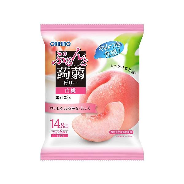 [ 商品説明 ]果汁を23％使用。美味しく手軽なプチサイズの蒟蒻ゼリーです。押し出して食べることで吸い込みを防止できる安心安全な形態になっています。小腹がすいた時の手軽なおやつとしてお召し上がりいただけます。ジューシーで甘酸っぱい白桃を、蒟...