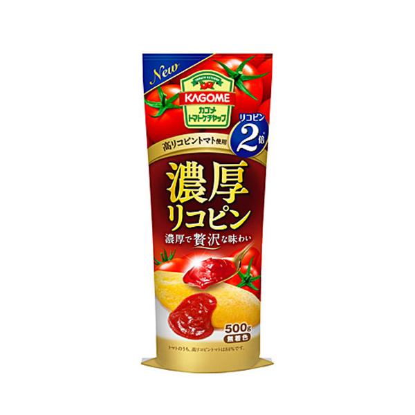 [ 商品説明 ]通常の加工用トマトよりリコピン量が多い高リコピントマトを使用した、リコピンたっぷりのトマトケチャップです。（トマトのうち、高リコピントマトは８４％です。）塩分量を半分におさえて（※注１）、高リコピントマトのコクを活かした、濃...