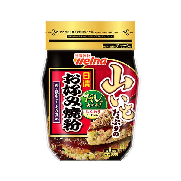（商品説明）山いも粉末が入っており、ふんわり軽い仕上がりになります。鰹、昆布のだしが決め手。豊かなだしの風味がきいたふんわり食感のお好み焼をお楽しみいただけます。