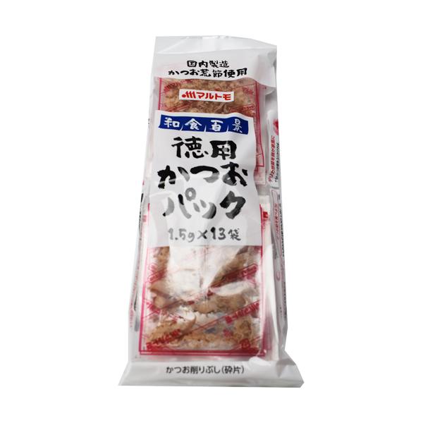 【商品説明】和食百景　徳用かつおパック　1.5g×13袋国内製造かつお荒節使用国内製造のかつお荒節を1本1本丁寧に削った豊かな香りと味わいのあるかつお削りぶしです。使いやすいように細かくし、さらに便利な小分け包装にしました。【原材料】かつお...