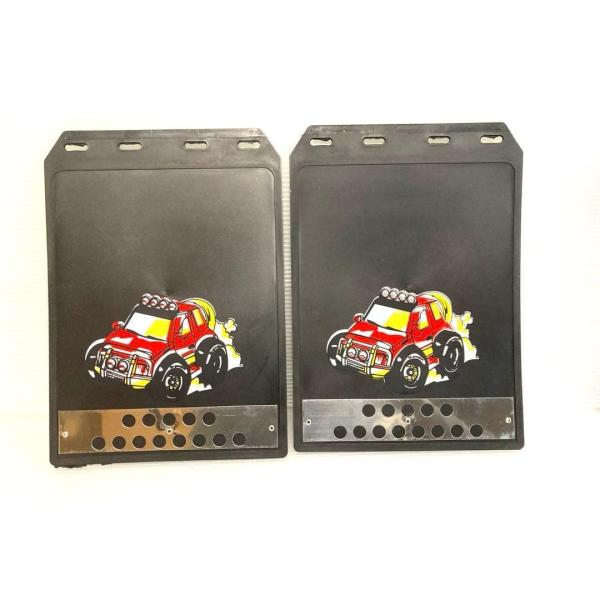 泥はね、水しぶきの汚れを防ぐ　泥除け2枚セット！アウトドアな趣味の方にもオススメの一品です。軽トラや軽自動車、小型トラックにご使用頂けます。サイズ:30cm×21.5cm取付穴つきのため、取付楽々♪