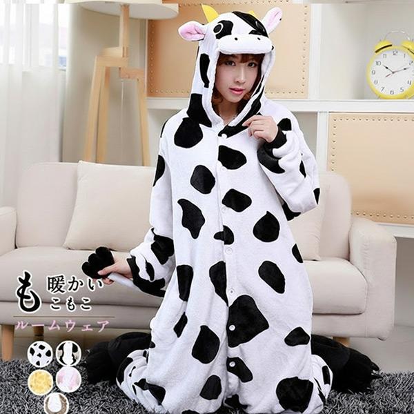 [ セット内容 ]パジャマ+シューズ「記載のないアクセサリー　小物等は付属しません」[ カラー ]乳牛/豚/パンダ/キリン/ヒョウ[ 素材 ]ポリエステル[ サイズ ](cm)S/着丈130　 バスト106M/着丈140　バスト110L/着...