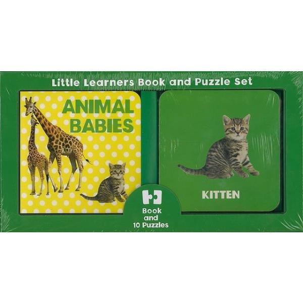 Ｂｏｏｋ　ａｎｄ　１０　Ｐｕｚｚｌｅｓ 　 　Ｉｍｐｏｒｔ１９小さな学習者向けの本と１０個のパズルのセット：　動物の赤ちゃん、赤ちゃん動物について学ぶ本。最初の単語に一致する１０個の２ピースパズル。洋書です。※出版年数の古いバーゲンブック本...