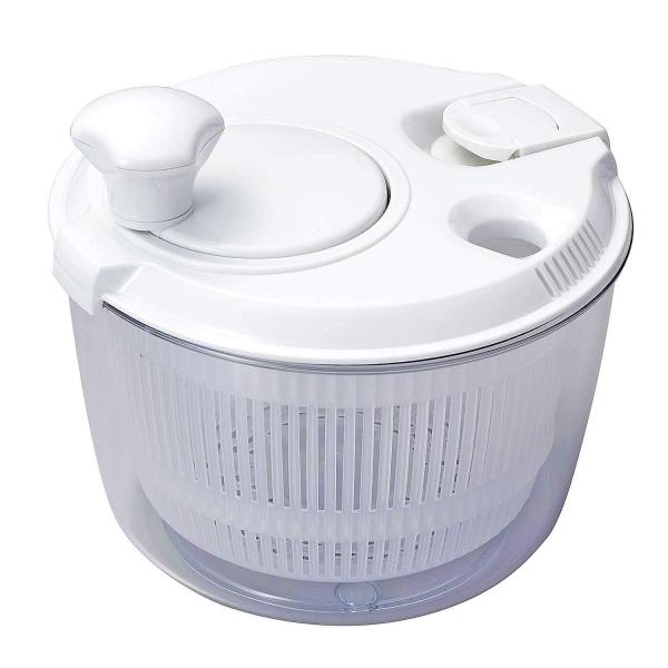 製品サイズ:(約)幅20.5×奥行20×高さ18.5cm製品重量:(約)0.57kg原料樹脂:容器/AS樹脂(耐熱温度70度)、ふたカバー・回転板・バスケット/ポリプロピレン(耐熱温度110度)生産国:中国