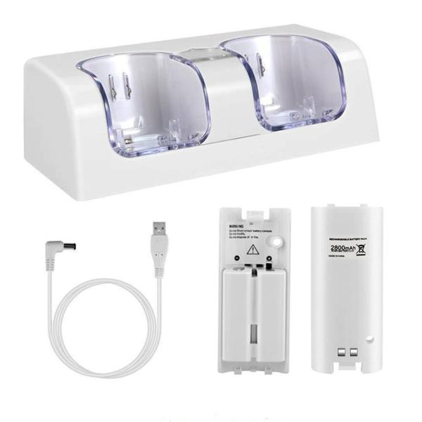 高品質の新しいリモコン充電器+Wii用の2つのバッテリーパックです。電源スイッチを使用すると、ケーブルを抜かなくても外部電源のオン/オフを切り替えることができます。両方のリモコンをドッキングして、USBポートに接続し、バッテリーを取り外す必...