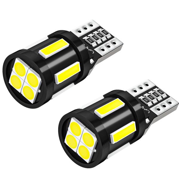 【セット内容】T10 LED バルブ*2個　4PCS 3030SMD+ 6PCS 7020SMDを採用し、360°全方位照射でき、キャンセラー内蔵で大部分の車種に適用します！【超高輝度】800LMの明るさ、6000Kホワイト光で明るさは大幅...