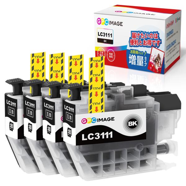 ★【製品仕様】ブラザー対応 Brother 用 lc3111BK 黒 ブラック 互換インクカートリッジ 4本の増量セットです。★【製品仕様】ブラザー対応 Brother 用 lc3111BK 黒 ブラック 互換インクカートリッジ 4本の増量...