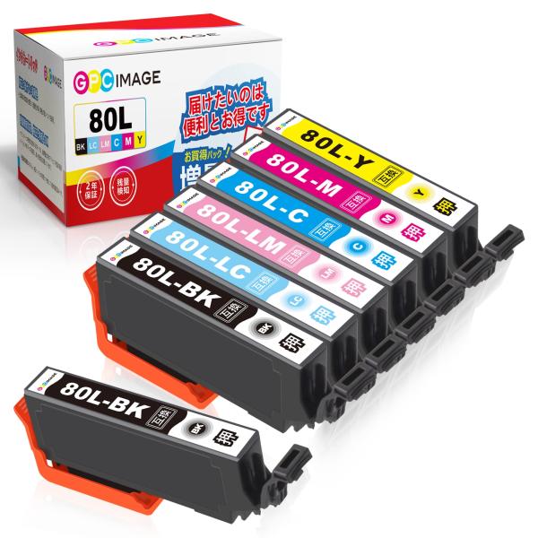 ★【製品仕様】エプソンインクカートリッジ 用 とうもろこし 80 IC6CL80L 互換インクカートリッジ とうもろこし インク 6色セット+ 黒1本、合計7本の増量セットです。★【対応機種】当社のIC6CL80L エプソン 用 インク と...