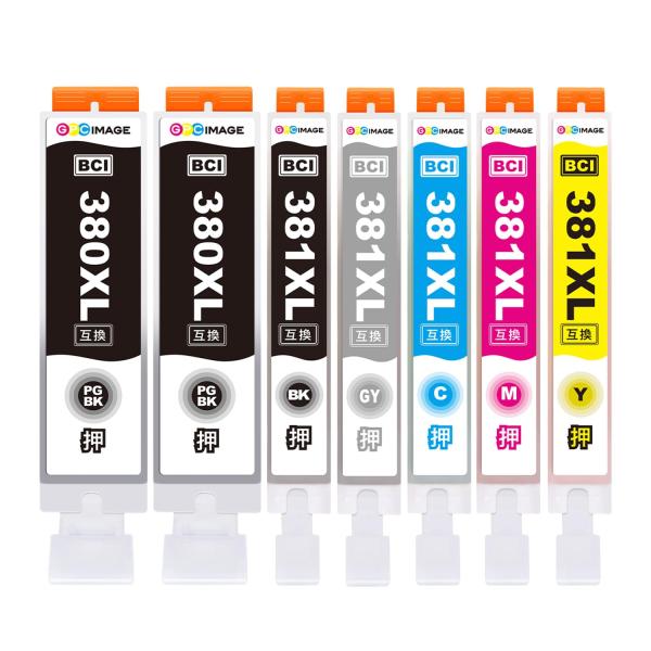 ★【製品仕様】キャノン対応 Canon用 BCI-381XL+380XL 互換インクカートリッジ 6色セット+380 PGBK 1本、合計7本の増量セットです。★【対応機種】当社のBCI-381 BCI-380 互換インクはPIXUS TS...