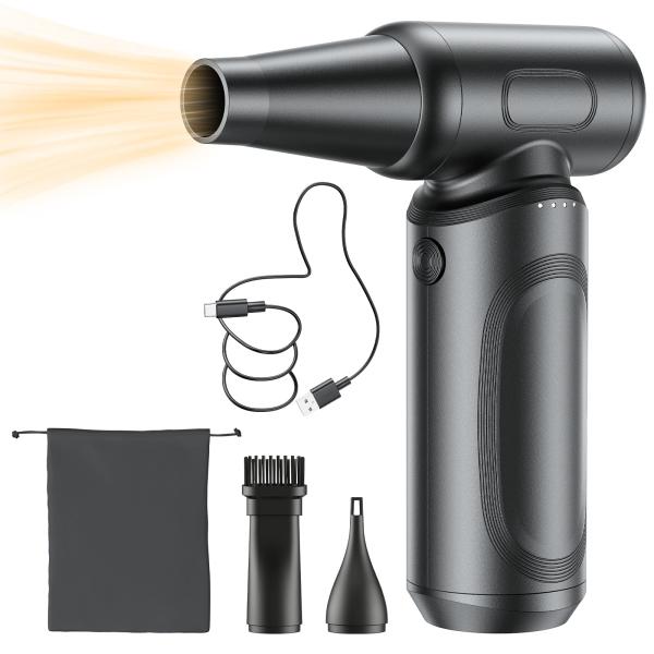 【風速150m/s＆300,000RPM】日本業界初のダブルタービンファンで風量2倍！ブロワーはブラシレスモーターを採用し、ノイズは以前より低くなった、空気の運動エネルギーを大幅にUP！強力で効率的なエアフローを実現します。風速が弱いという...