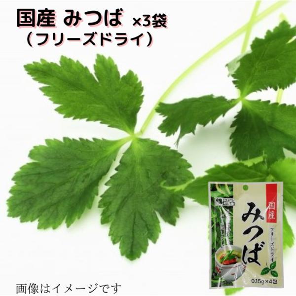 ・名称：乾燥みつば・原材料名：みつば（国産）・内容量：0.60ｇ（0.15ｇ×4包）・賞味期限：製造日より360日・保存方法：直射日光、高温多湿を避けて保存してください。・販売者：こだま食品株式会社　　　　　広島県福山市駅家町法成寺1575...