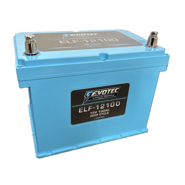【発売日：2026年04月10日】EVOTEC リチウム・ディープサイクルバッテリーSE-12100。●LiFePO4採用 12V、容量100Ah。鉛換算容量130A。重量約10.5キロ。●ブルートゥース接続で電圧や使用電流等の確認が可能。...