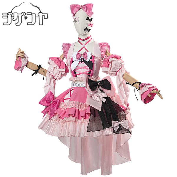 サイズについて詳しくは、商品画像の最後まで確認してください。★商品名：バーチャルYouTuber　VTuber　倉持めると　By Colors!　コスプレ衣装★セット内容：上着+スカート+袖+蝶結び+腰飾り+ベルト+髪飾り+足飾り+頚飾り＋...