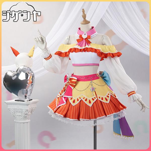 サイズについて詳しくは、商品画像の最後まで確認してください。★商品名：ウマ娘プリティーダービー　フサイチパンドラ　勝負服　コスプレ衣装★セット内容：透明ストラップ+トップス+ヘッドアクセ+カラー+背面リボン+レッグアクセ+袖口ベルト+ウエス...