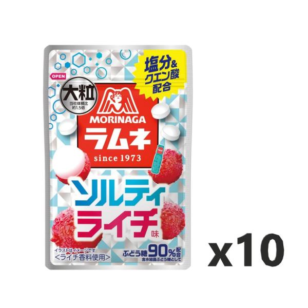 ぶどう糖に加えて、塩分とクエン酸を配合することで、夏場でもアクティブに活動する人や夏場に屋外に出なければならない人にぴったりの大粒ラムネです。原材料名：ぶどう糖（中国製造）、タピオカでん粉、食塩／酸味料、乳化剤、香料内容量：30ｇｘ10個※...