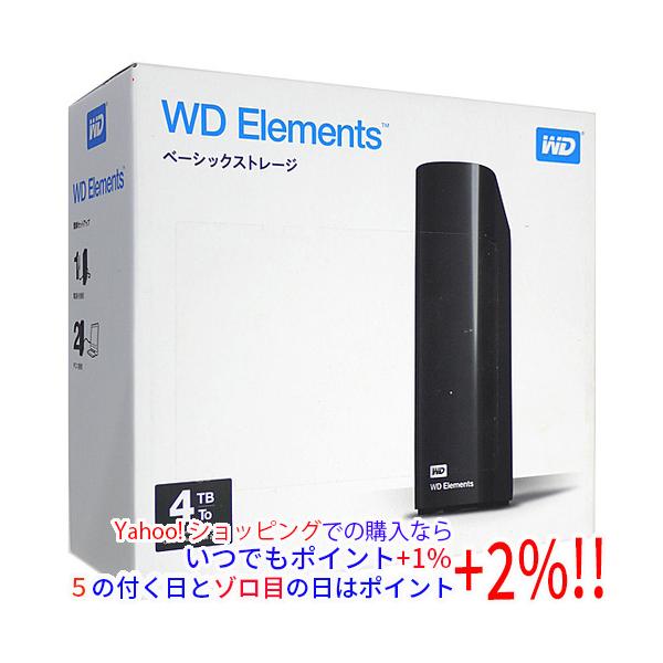 【商品名：】WesternDigital製 外付HD WD Elements Desktop WDBBKG0040HBK-JESN 4TB　／　【商品状態：】新品です。　／　【検索用キーワード：】≪WESTERN DIGITAL 外付け ハ...
