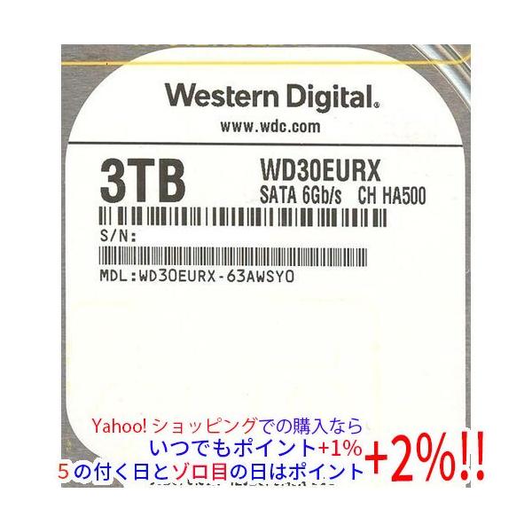 【商品名：】Western Digital製HDD WD30EURX 3TB SATA600　／　【商品状態：】新品 / バルク品。国内正規代理店では、ありませんのでメーカー保障はございません。　／　【検索用キーワード：】≪ウエスタンデジタ...