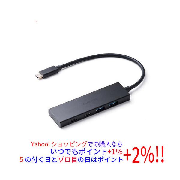 【商品名：】ELECOM製 USB Type-C(TM) 4ポート USB 5Gbpsハブ(USB PD対応) U3HC-H041PBK ブラック　／　【商品状態：】新品　／　【検索用キーワード：】≪メディア ハブエレコム USBハブ ブラ...